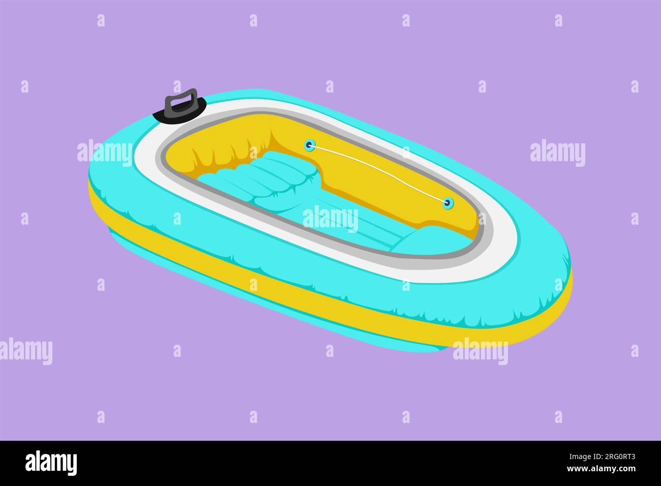 Graphic flat design drawing of inflatable boat. Rubber boat blowing by ...