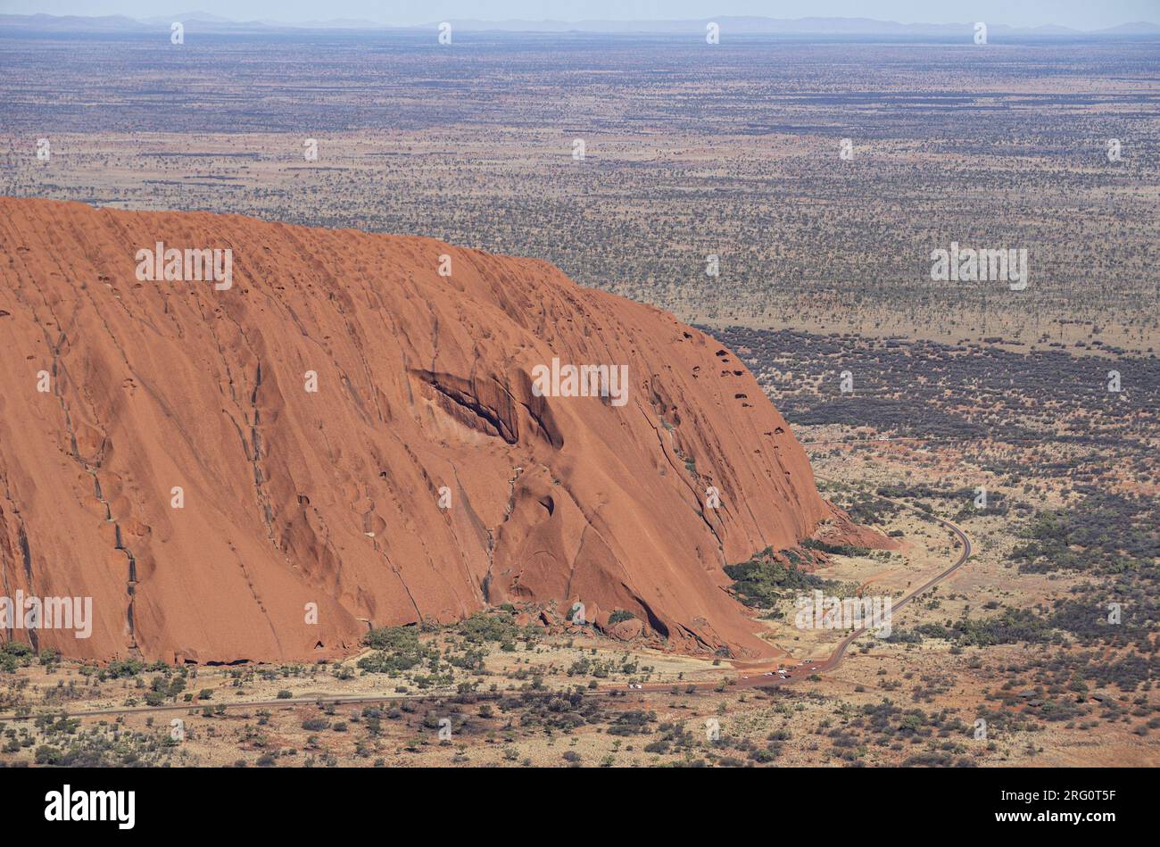 Uluru northwestern side with the Base Walk visible. Uluru-Kata Tjuta National Park, Northern ...