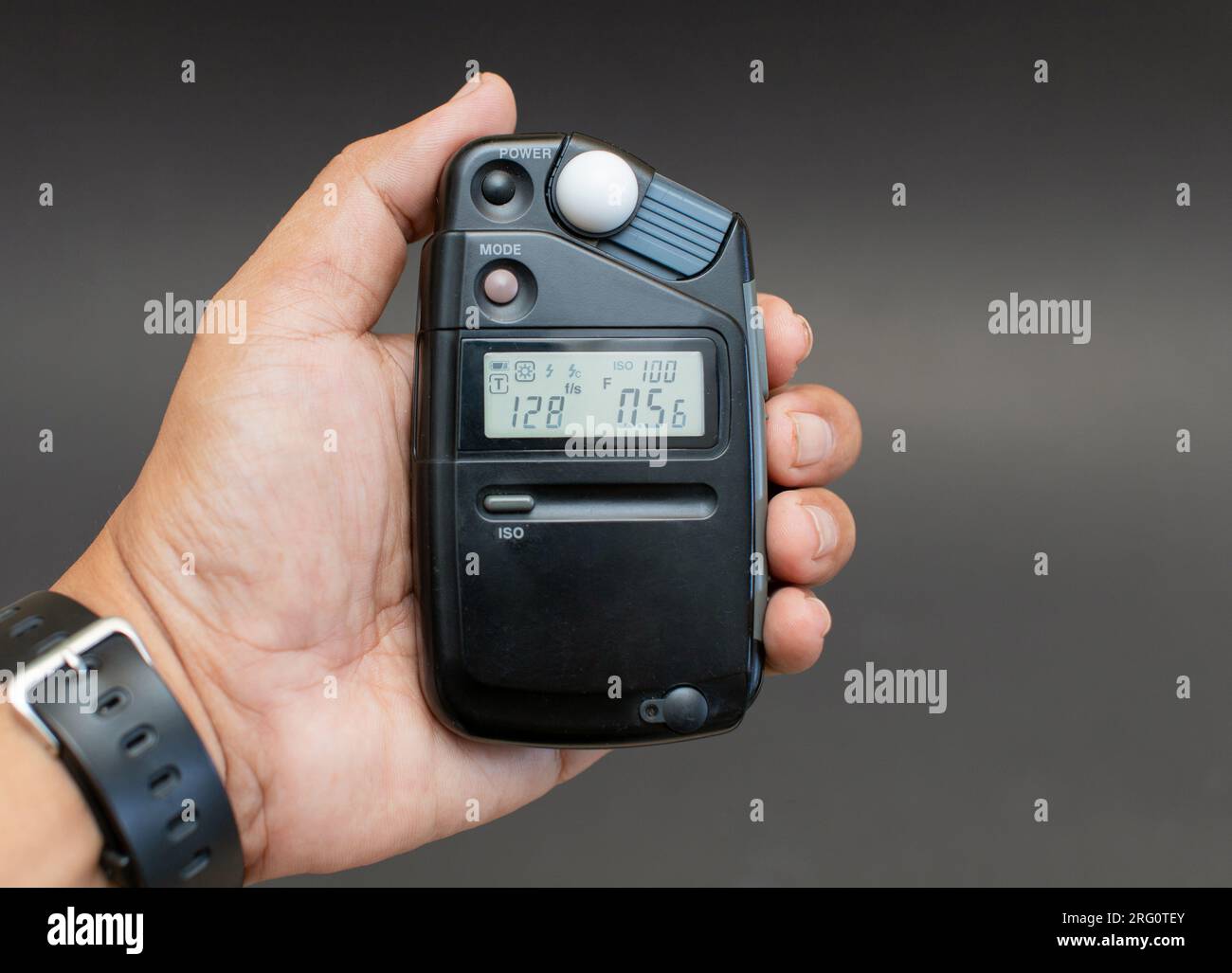 Light meter for photography in a black background Stock Photo - Alamy