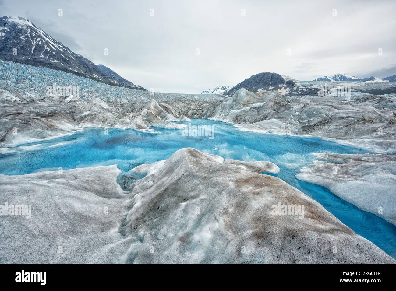 Blue lagoon at Glacier Knik in summer, Alaska, US Stock Photo - Alamy