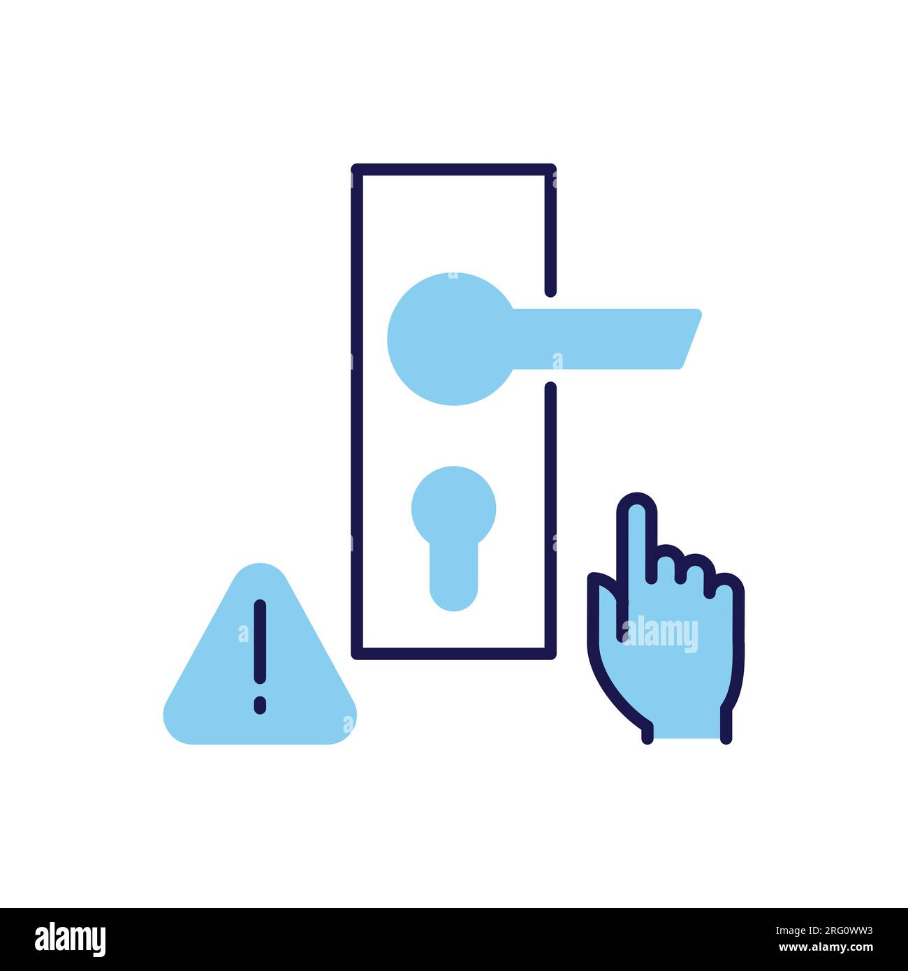 Do not touch door handle related vector icon. Doorknob, hand and ...