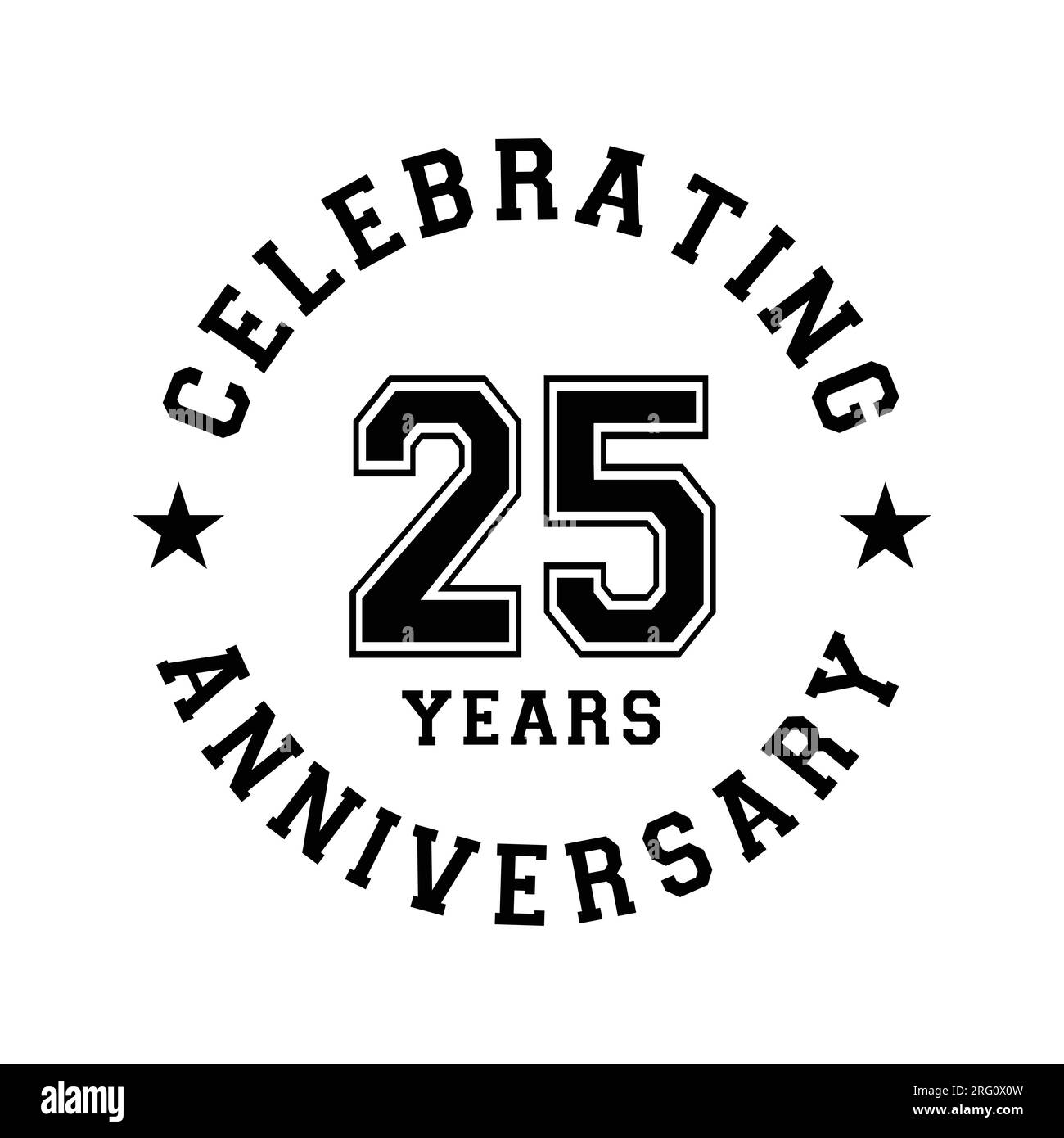 25 years anniversary celebration design template. 25th vector and ...