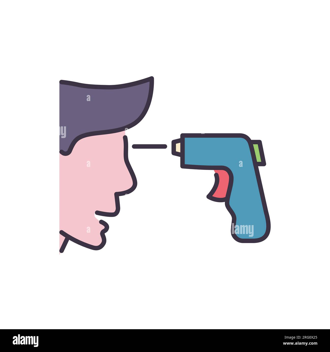 Infrared thermometr related vector icon. Infrared thermometer measures ...