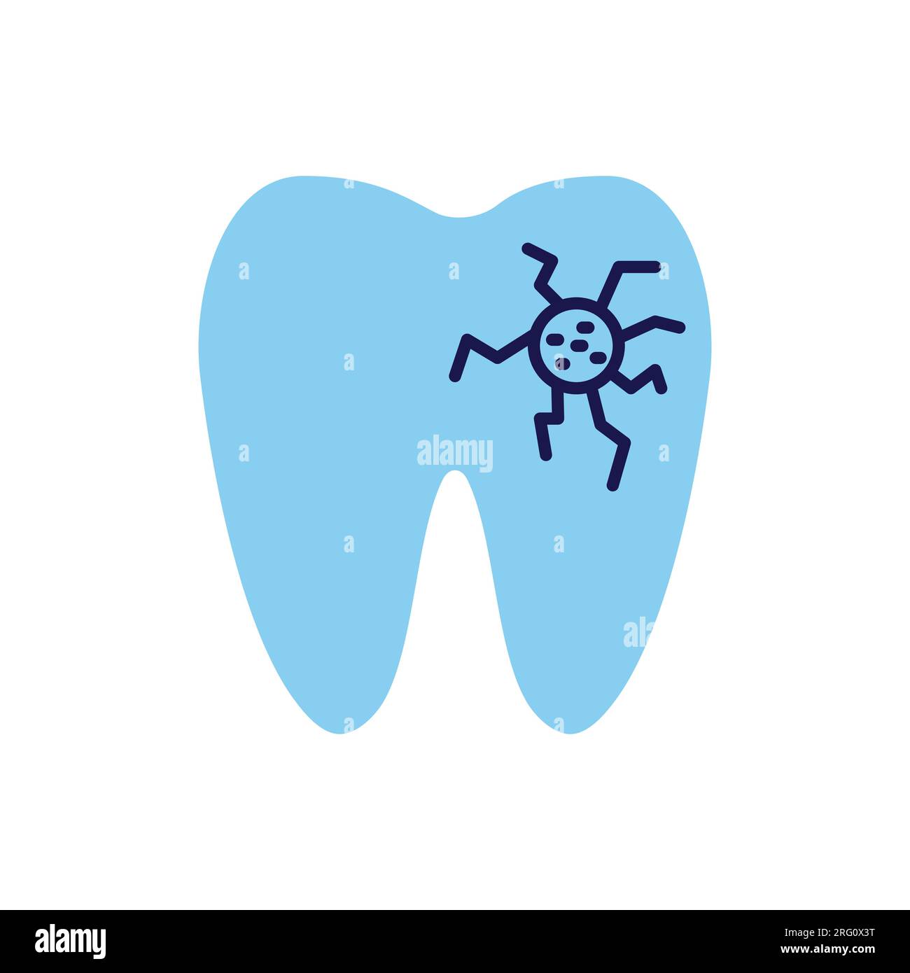 Caries Related Vector Icon. Caries sign. Tooth icon with lesion ...