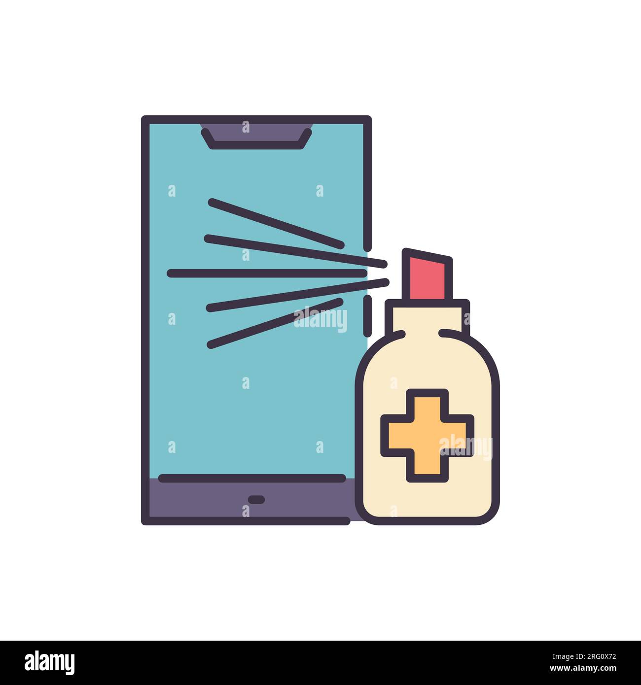 Smartphone disinfection related vector icon. Alcohol Disinfector sprays ...