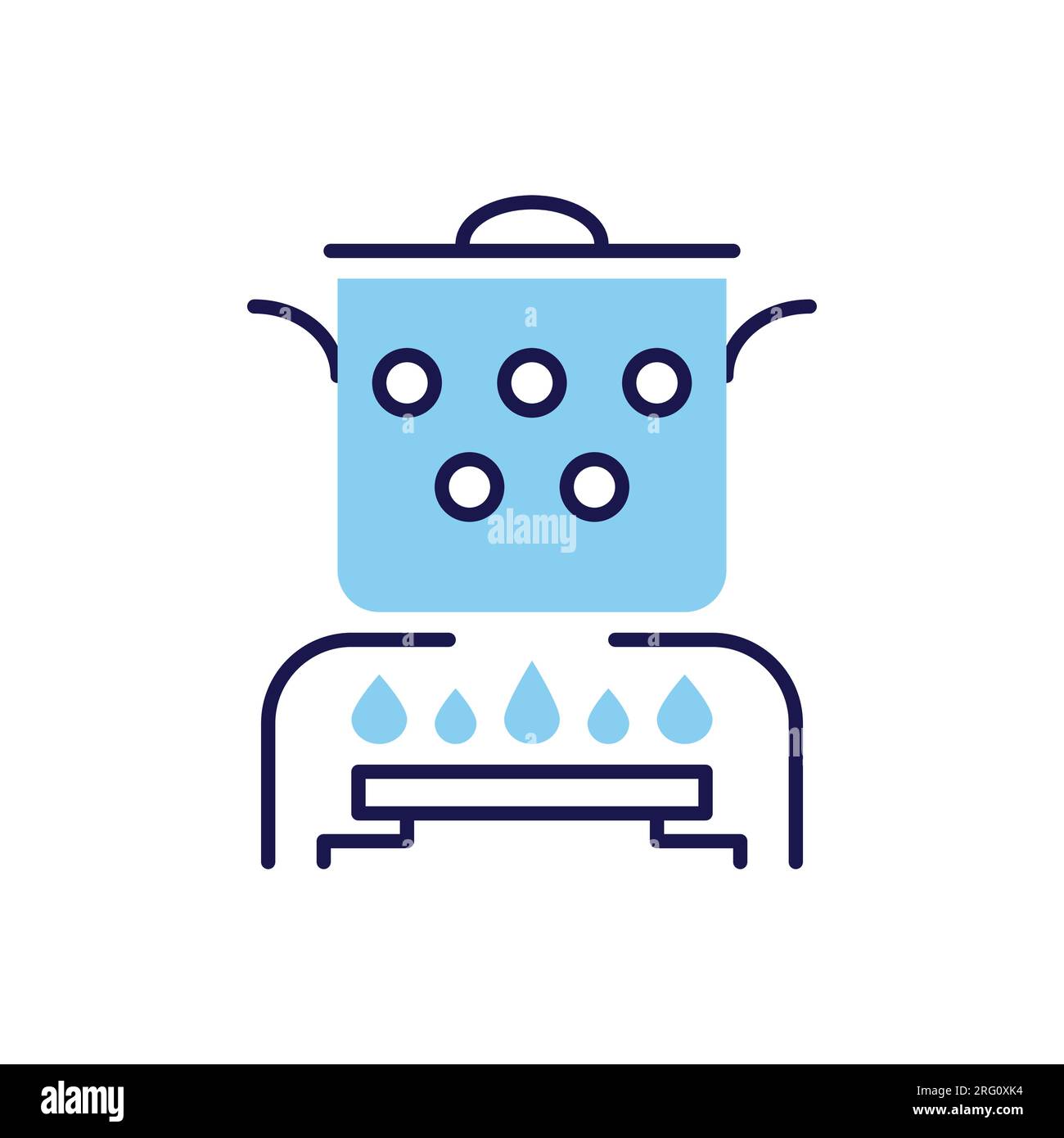 Hot cooking food related vector icon. The pan is on the gas burner. Hot ...