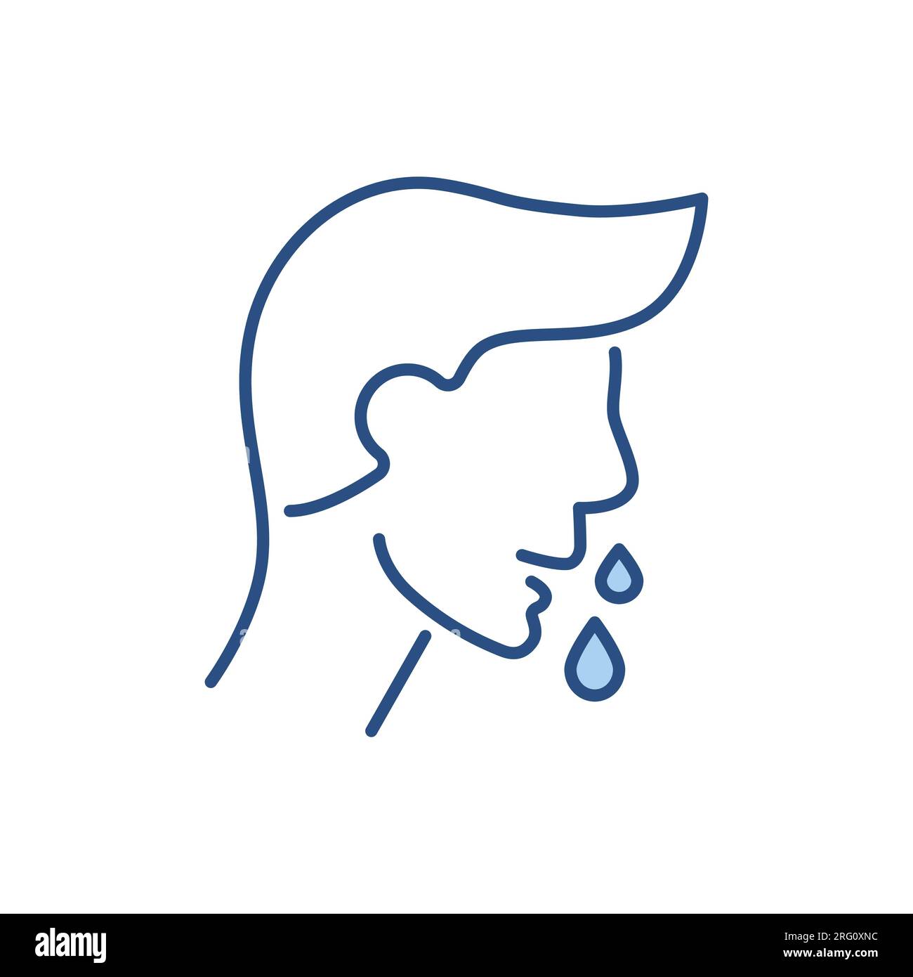 Runny nose related vector icon. Man head with dripping nose drops ...
