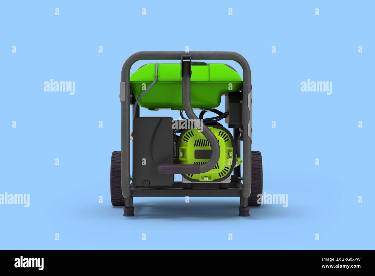 Modern compact electrical generator left view 3d render on blue Stock ...