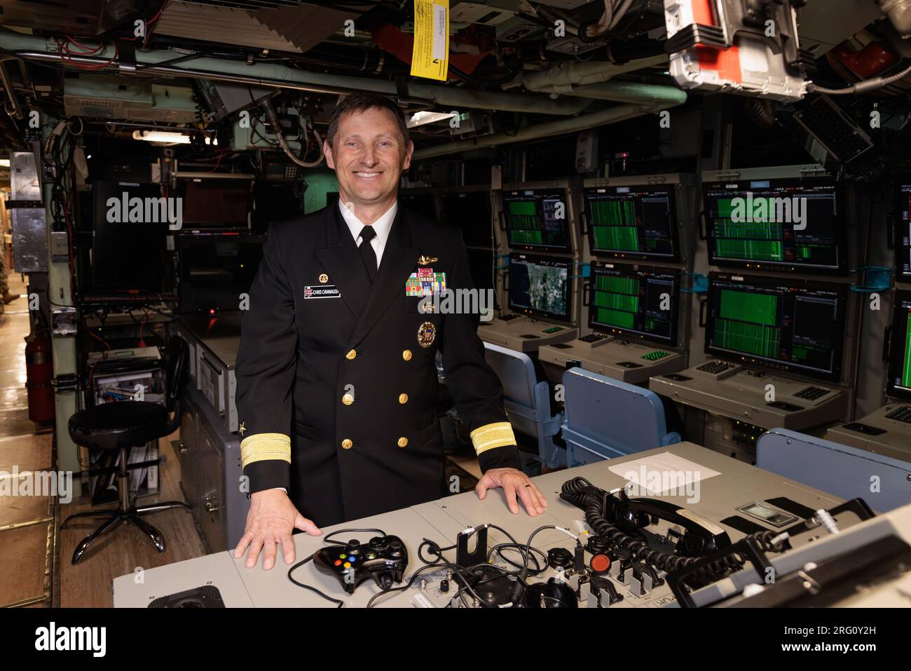 U.S. Navy Rear Admiral Chris Cavanaugh, Commander, Submarine Group 7 is ...