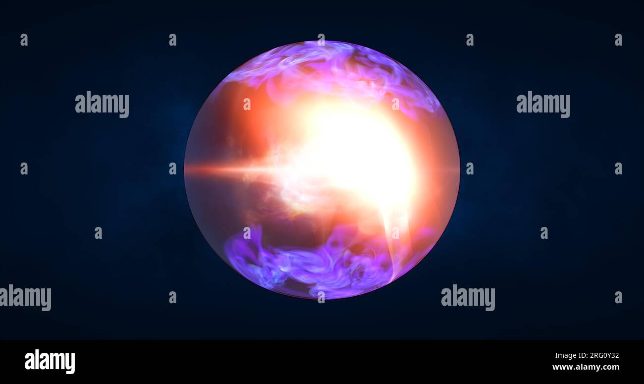Abstract ball sphere planet iridescent energy transparent glass magic ...
