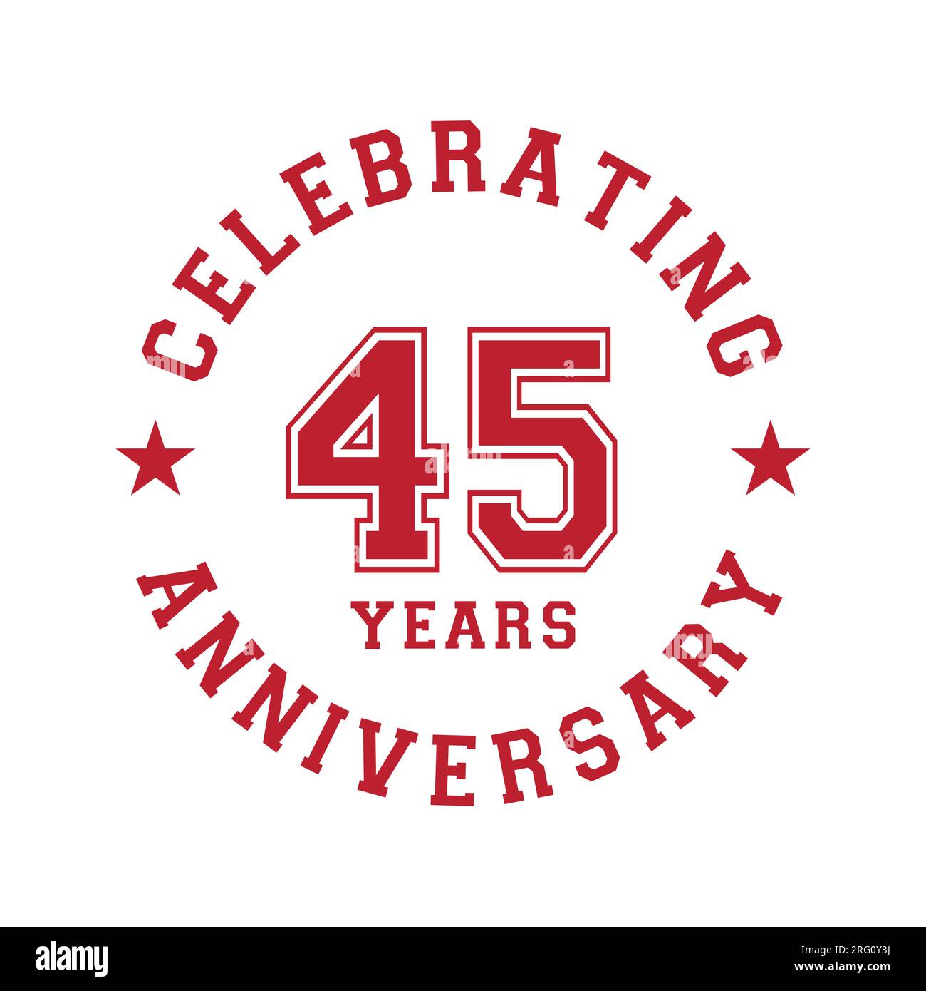 45 years anniversary celebration design template. 45th vector and ...