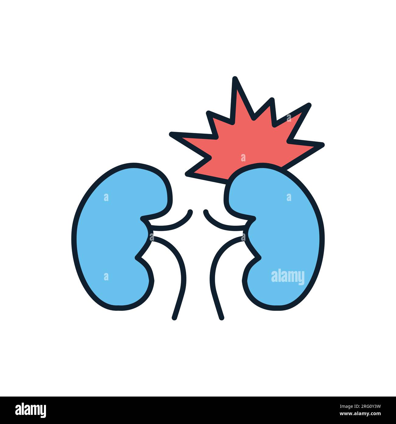 Kidney pain related vector icon. Kidney pain sign. Isolated on white ...