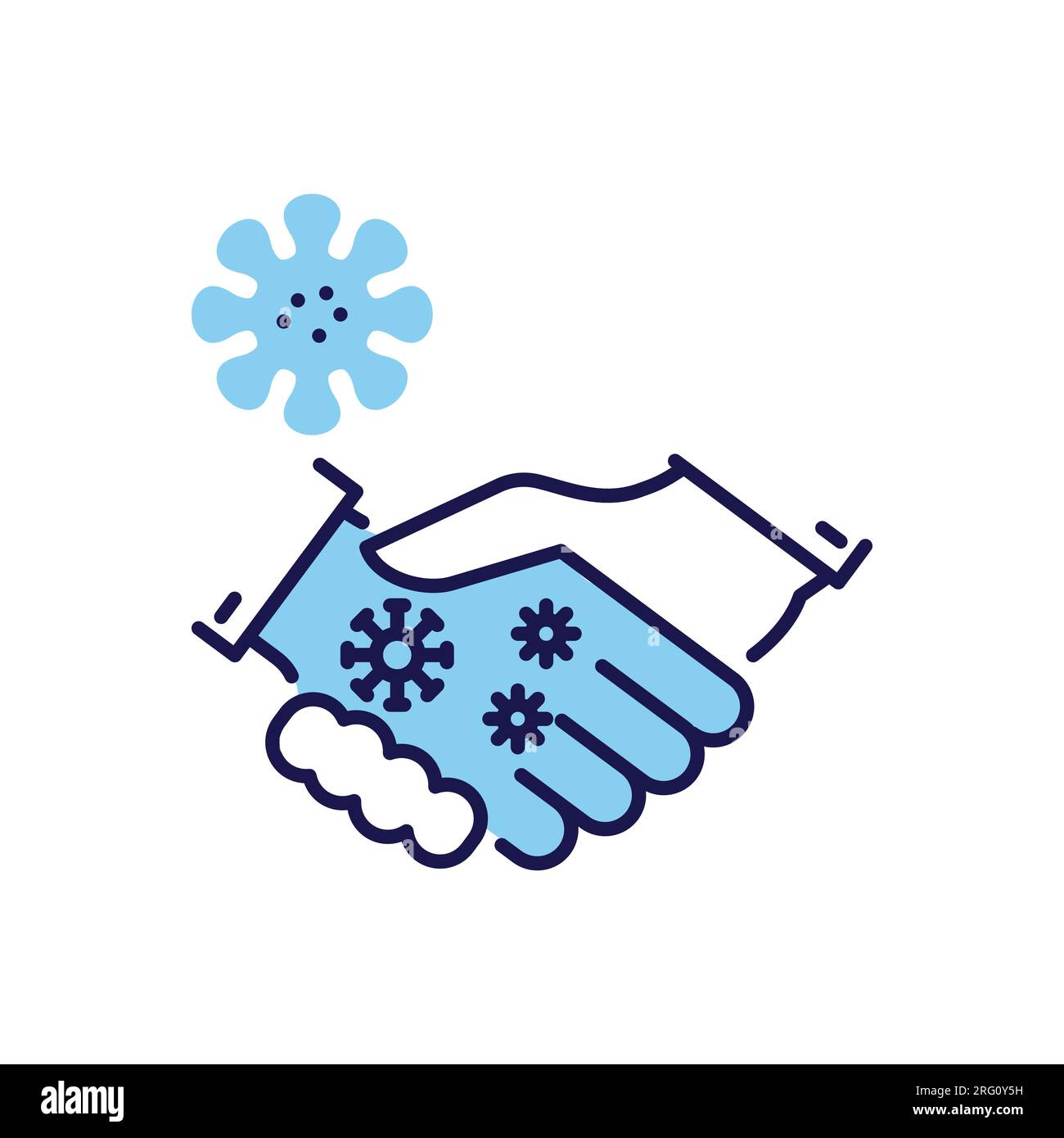 Handshake virus transmission related vector icon. Handshake and viruses ...
