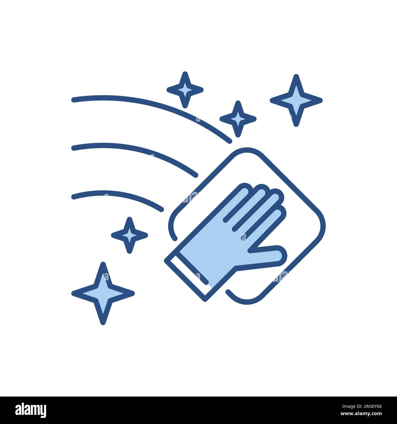 Cleaning related vector icon. Hand with a napkin wipes the surface ...