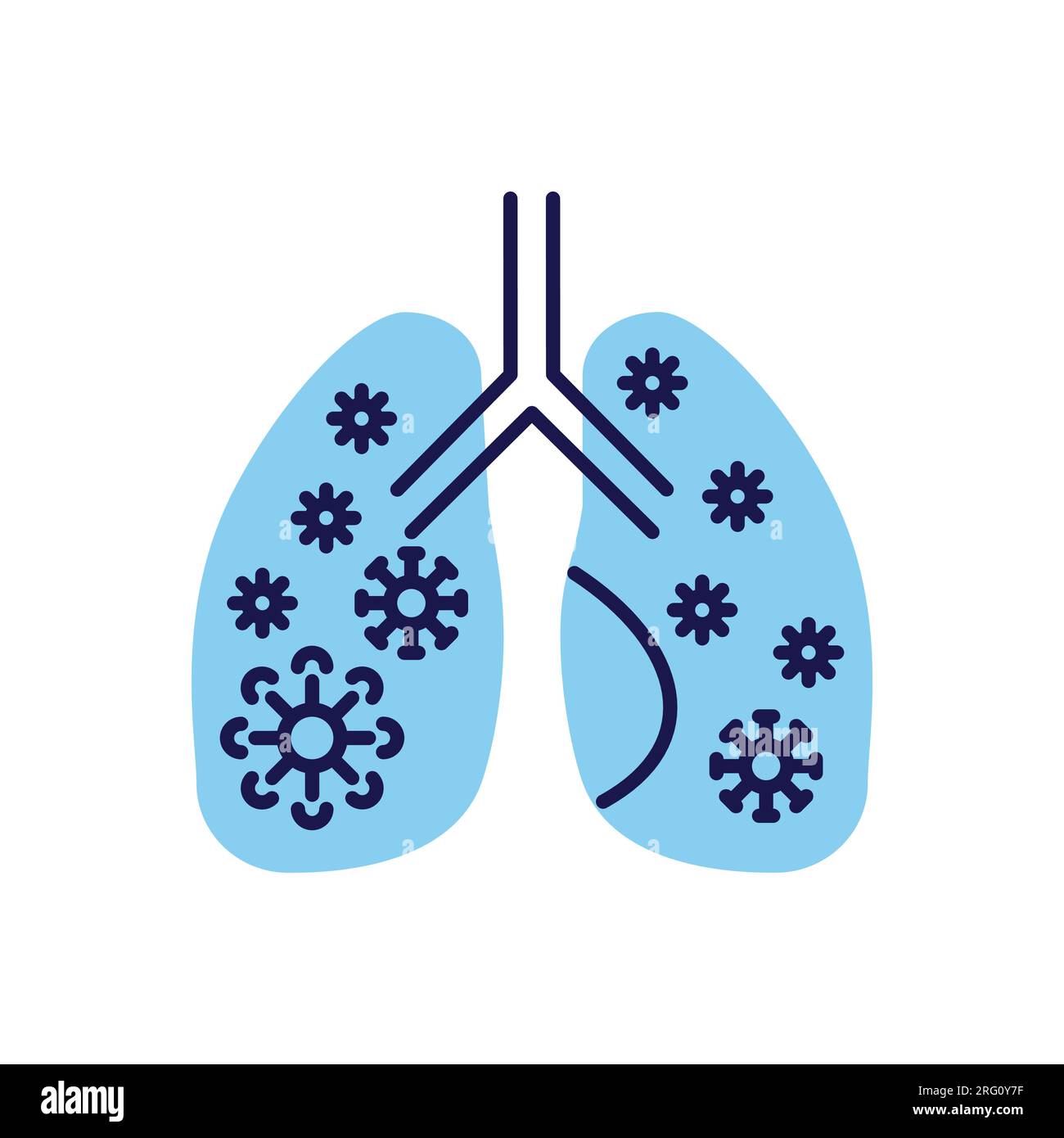 Lungs Infection related vector icon. Lungs with infection inside. Lungs ...