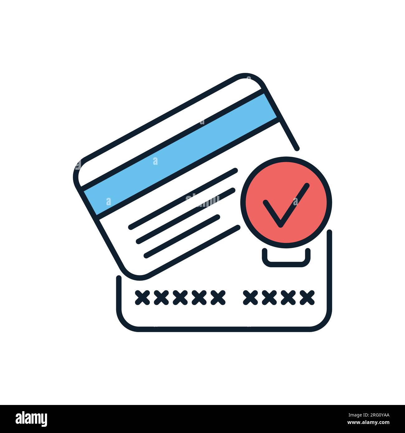 Credit card related vector icon. Credit cards with check mark sign ...