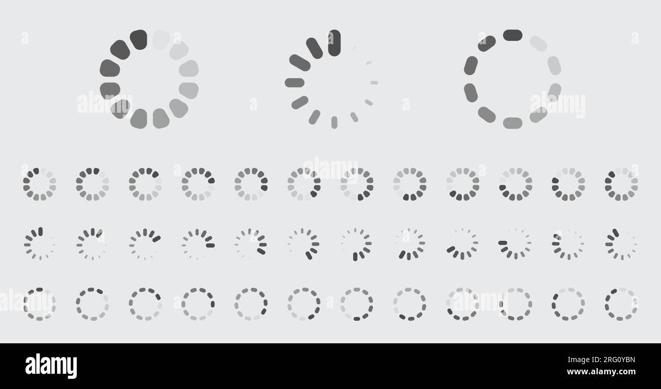 Circular Loading Buffering Icons Vector Set Video Ready for Animation Gif All Keyframes Frames ...