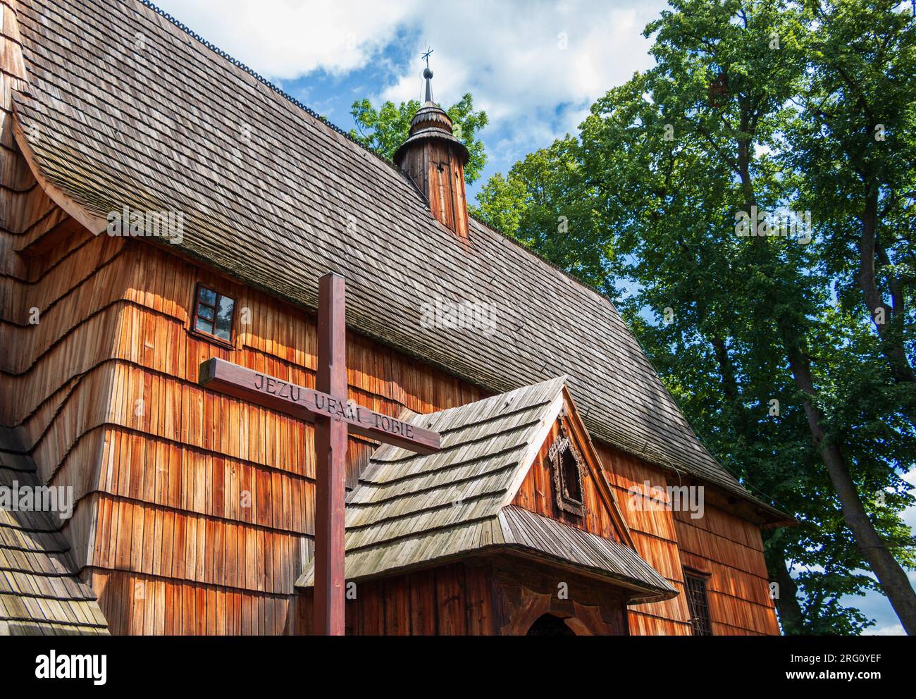 Cross christian poster outside church hi-res stock photography and ...
