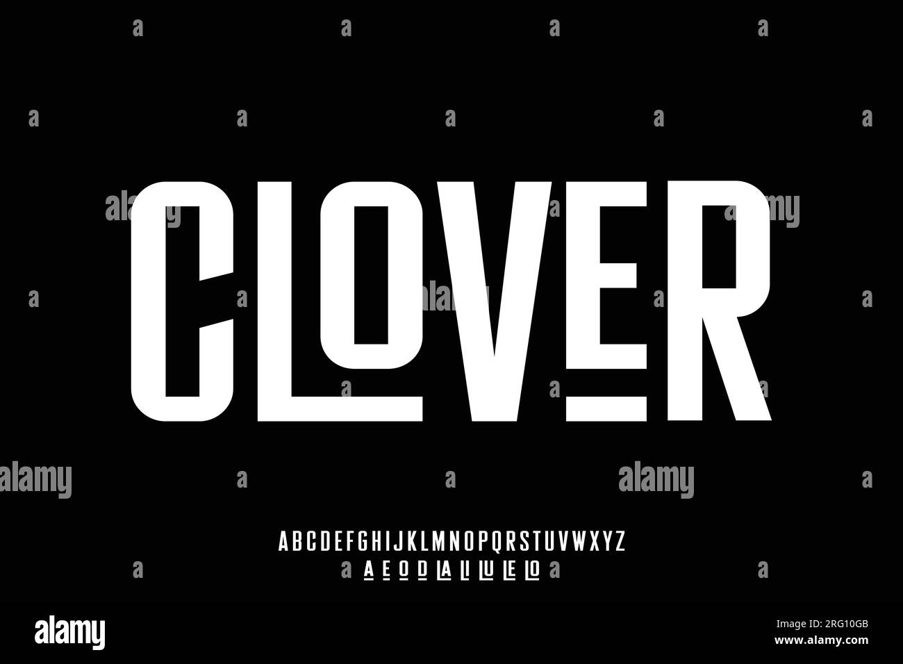 Strong bold condensed sans serif alphabet display font vector with ...