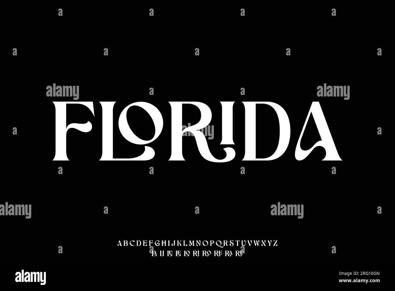 Elegant curvy stylish alphabet typeface display font vector with ...