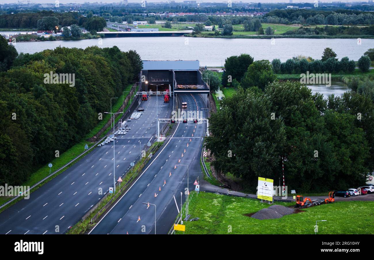 HEINENOORD - 06/08/2023, Drone photo of work on the Heinenoordtunnel ...