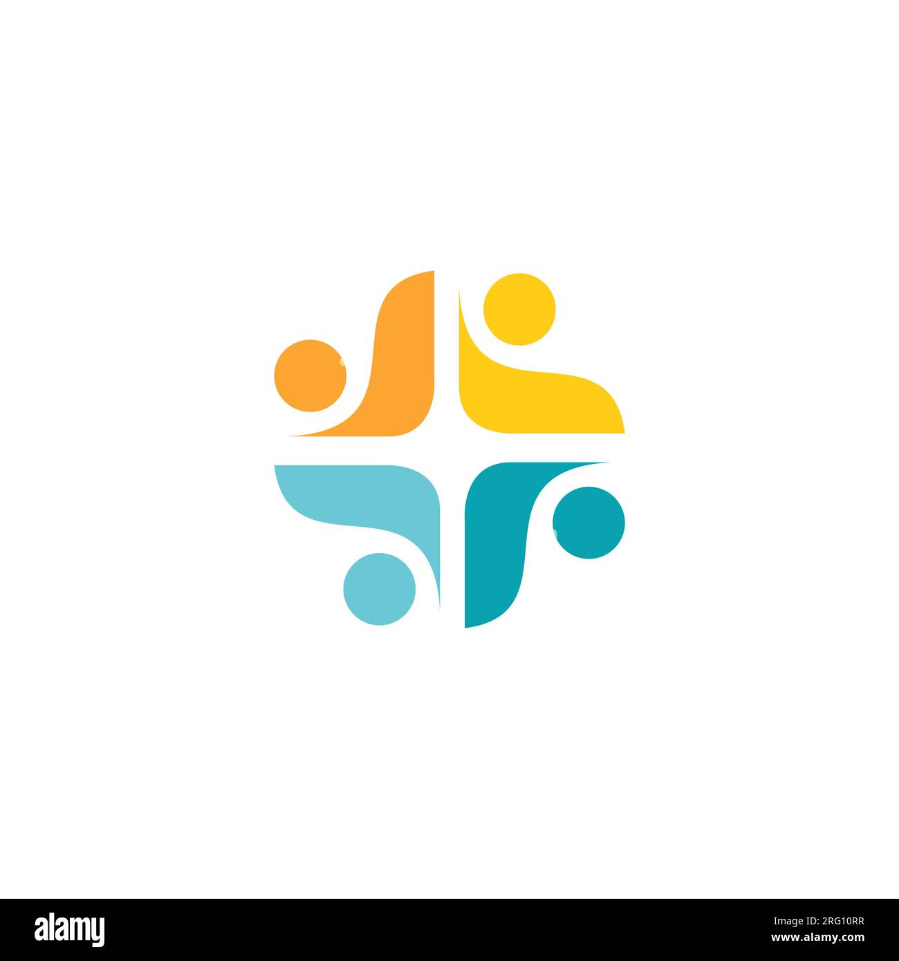 Abstract People Logo. Colorful Twisted Circular Waves isolated on White ...