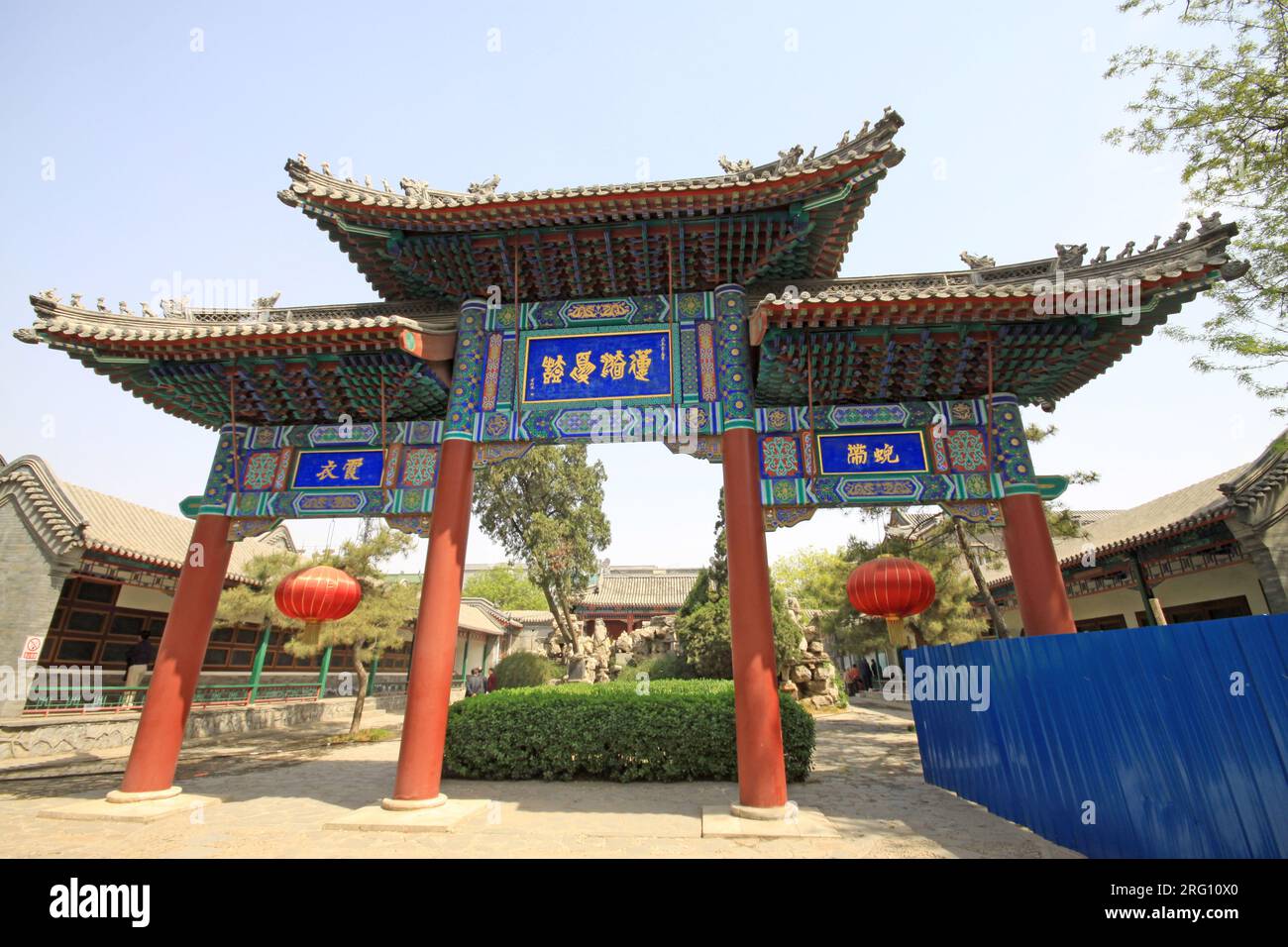 ancient Chinese traditional architectural style of memorial arch in a ...