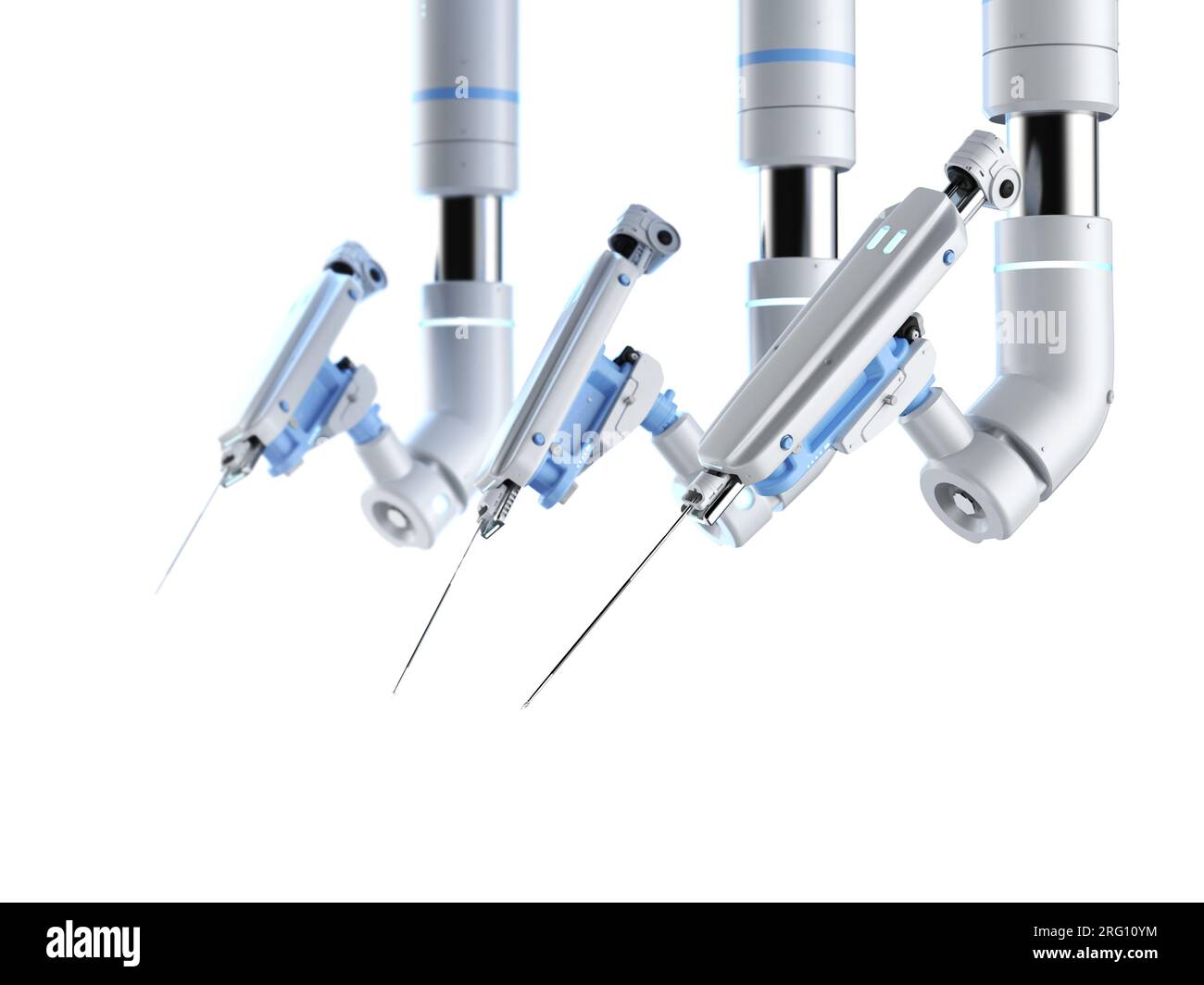 3d rendering robotic assisted surgery machine close up isolated on ...