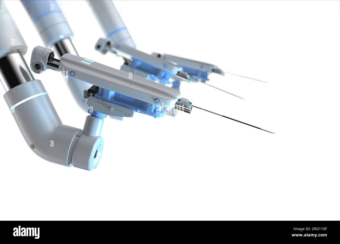 3d rendering robotic assisted surgery machine close up isolated on ...