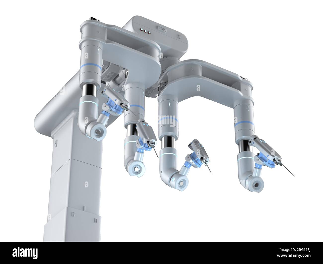 3d rendering robotic assisted surgery machine close up isolated on ...
