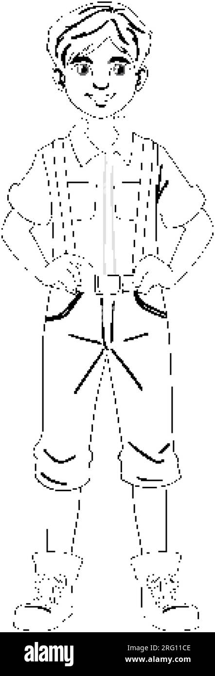 A vector cartoon illustration of a man wearing suspenders Stock Vector ...