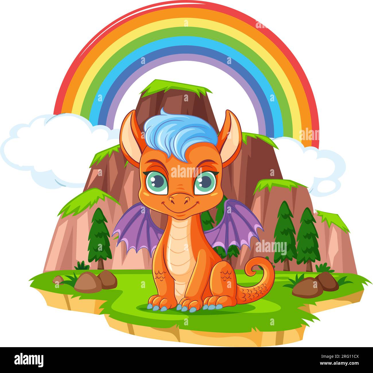 Cute Dragon Cartoon Character illustration Stock Vector Image & Art - Alamy