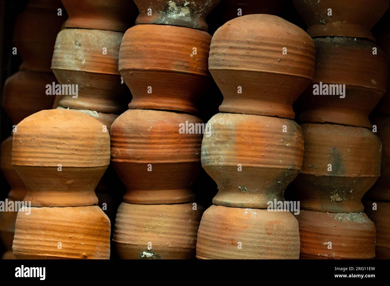 Pot made of clay. Pottery is made by forming a clay body into objects ...