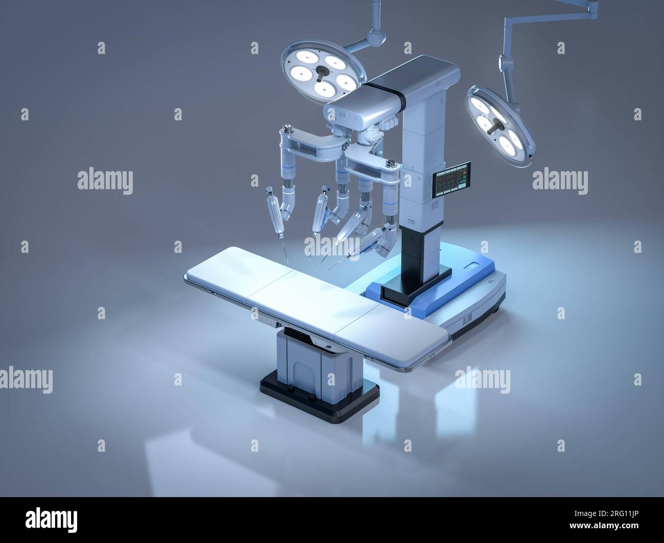 3d rendering robotic assisted surgery in operating room Stock Photo - Alamy