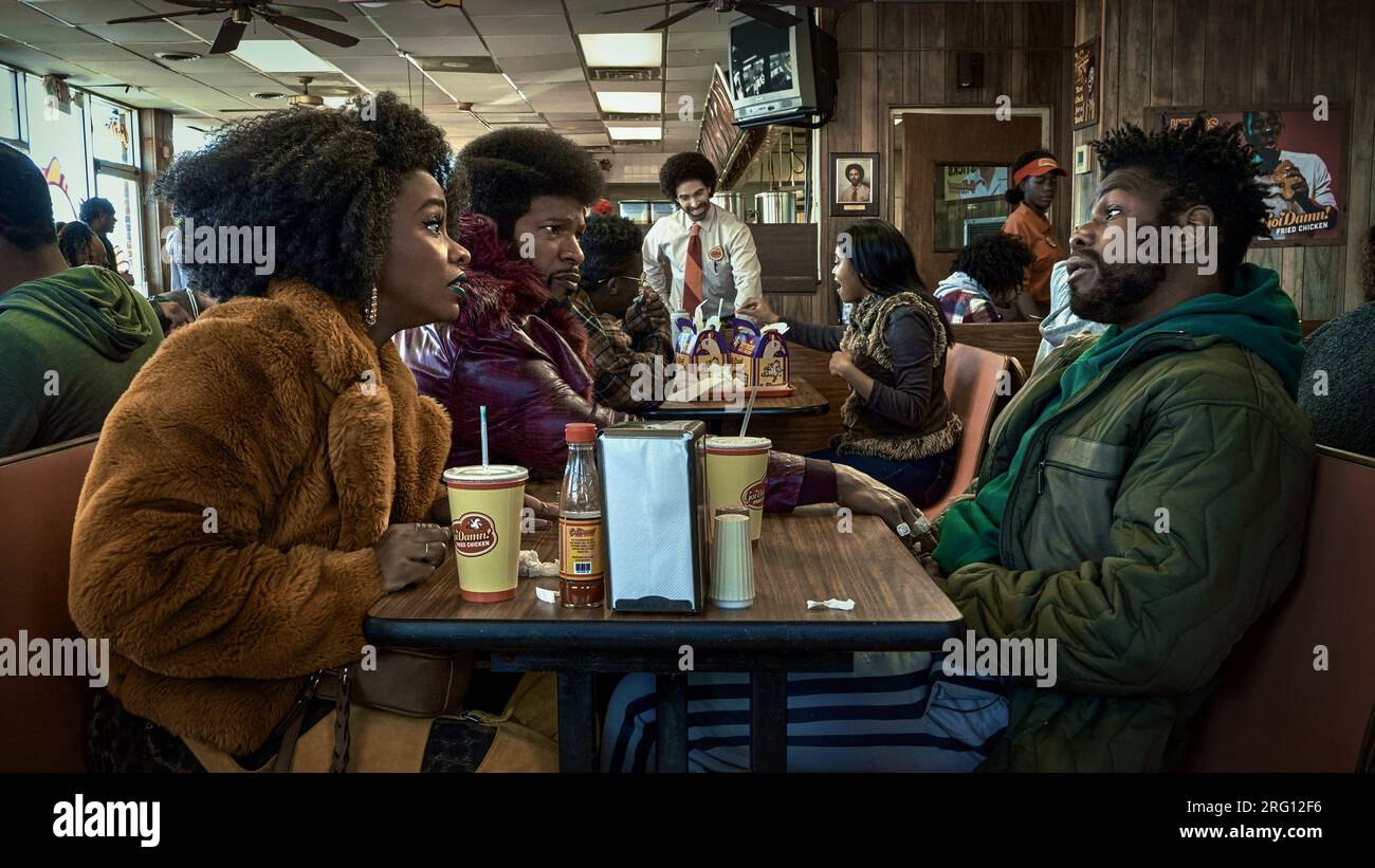 JAMIE FOXX, TEYONAH PARRIS and JOHN BOYEGA in THEY CLONED TYRONE (2023 ...