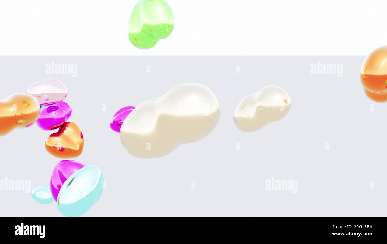 Hearts of different colors made of metal collide 3d render Stock Photo ...