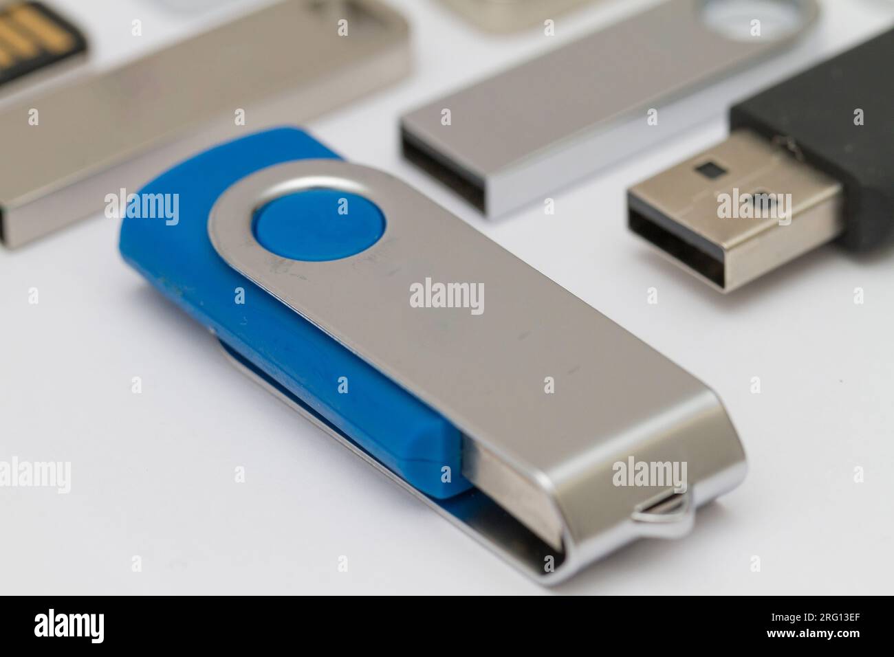 Macro shot of USB pen drive resting on a studio background Stock Photo ...
