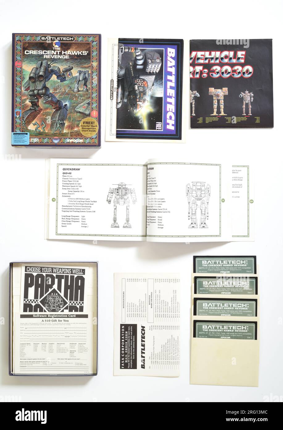 Battletech, The Crescent Hawks' Revenge PC game, cover art of Battle ...