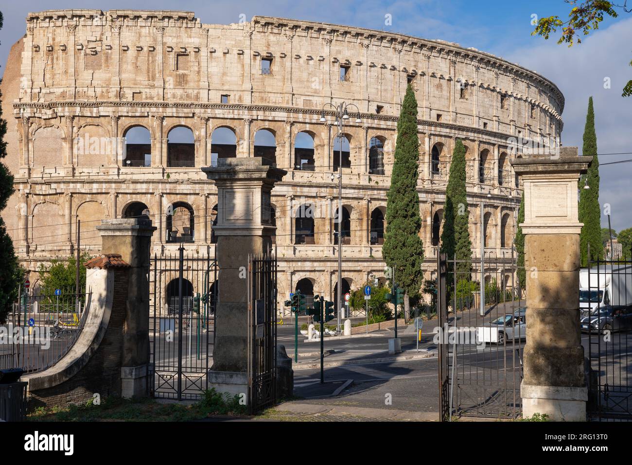 The Colosseum in city of Rome, Italy, ancient Flavian Amphitheatre and ...