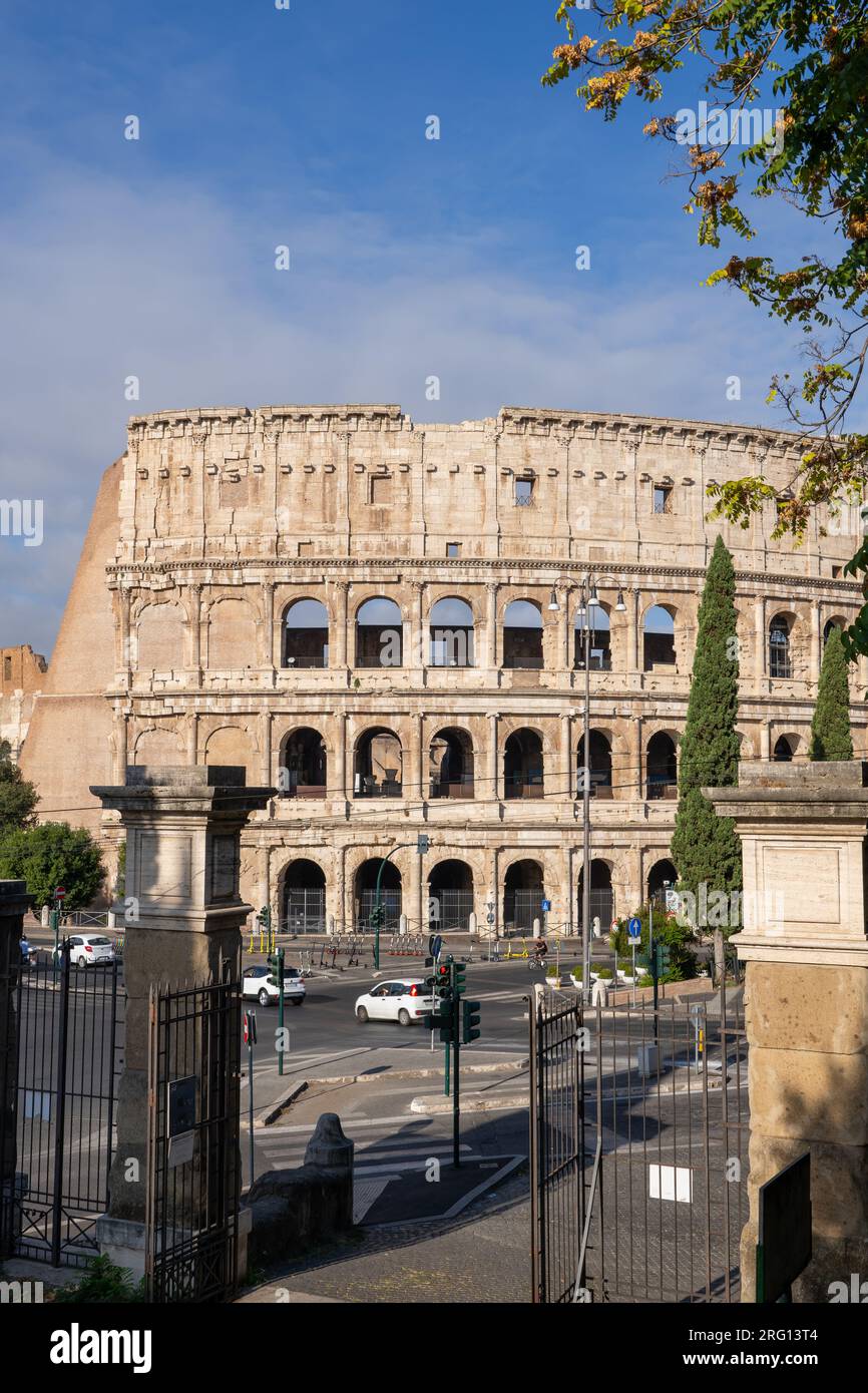 The Colosseum in city of Rome, Italy, ancient Flavian Amphitheatre and ...