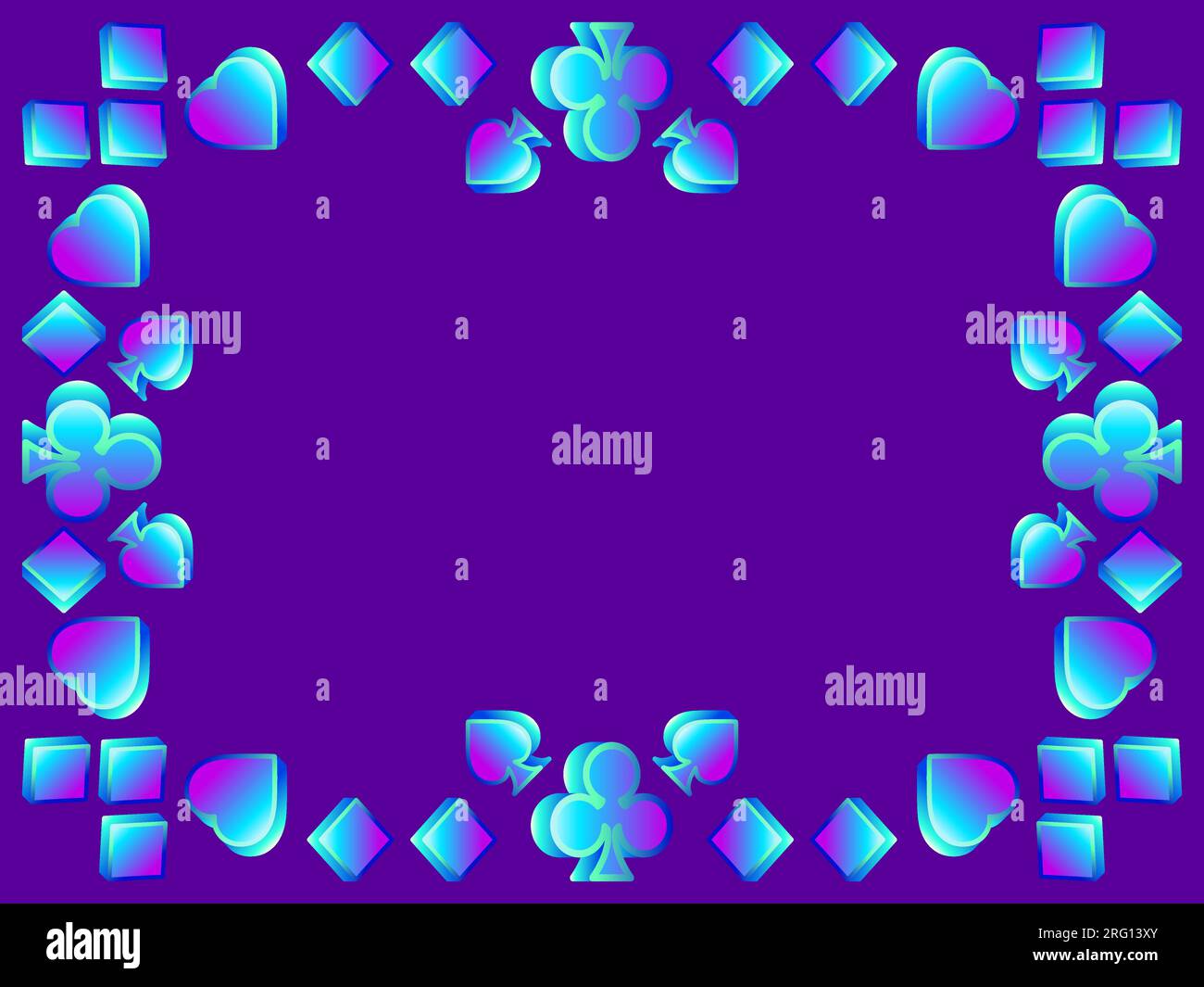 Frame with card suits: diamonds, hearts, clubs, spades in 3d style ...