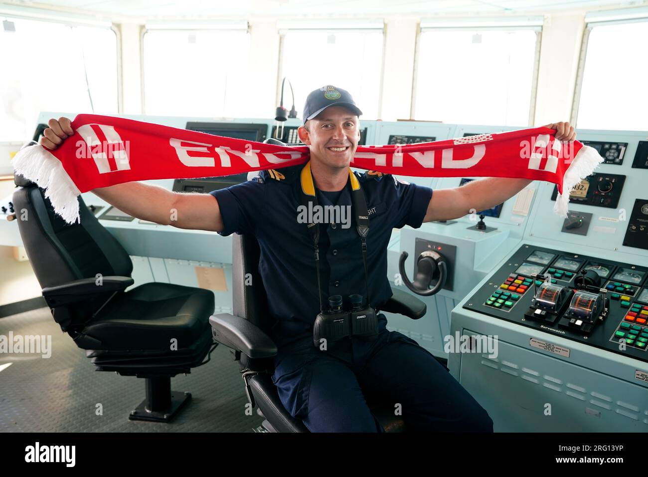 Lieutenant Sam Knight aboard HMS Spey in Brisbane, Australia ahead of ...