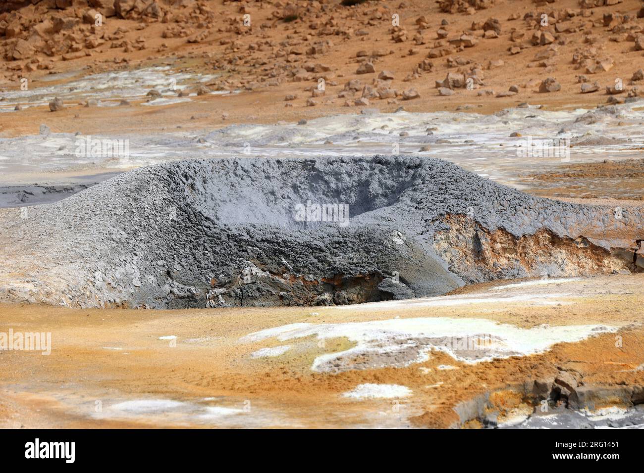 Iceland-Mud springs and solfatars in the colorful high-temperature area ...