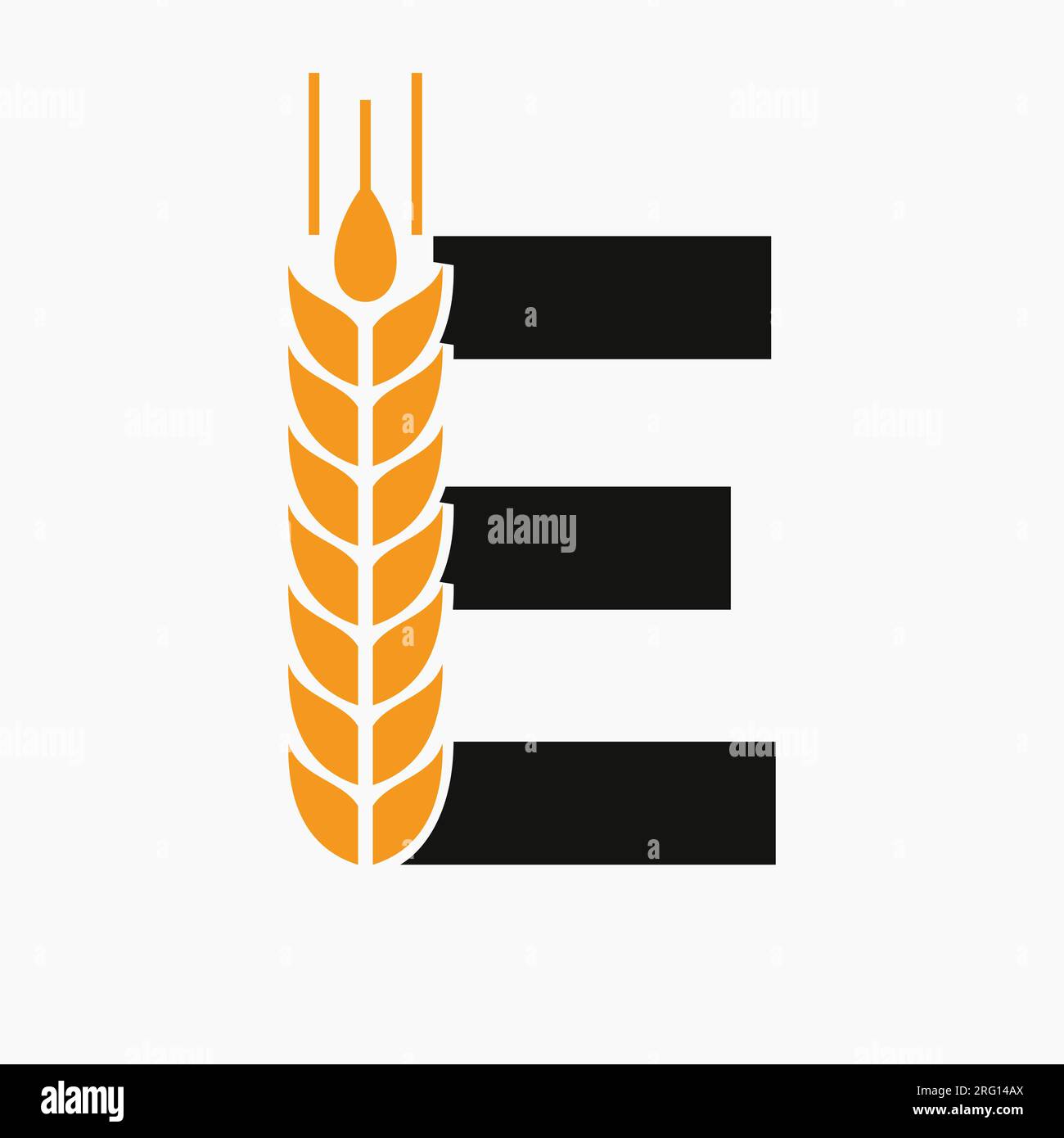 Letter E Wheat Logo For Agriculture Symbol Vector Template Stock Vector ...