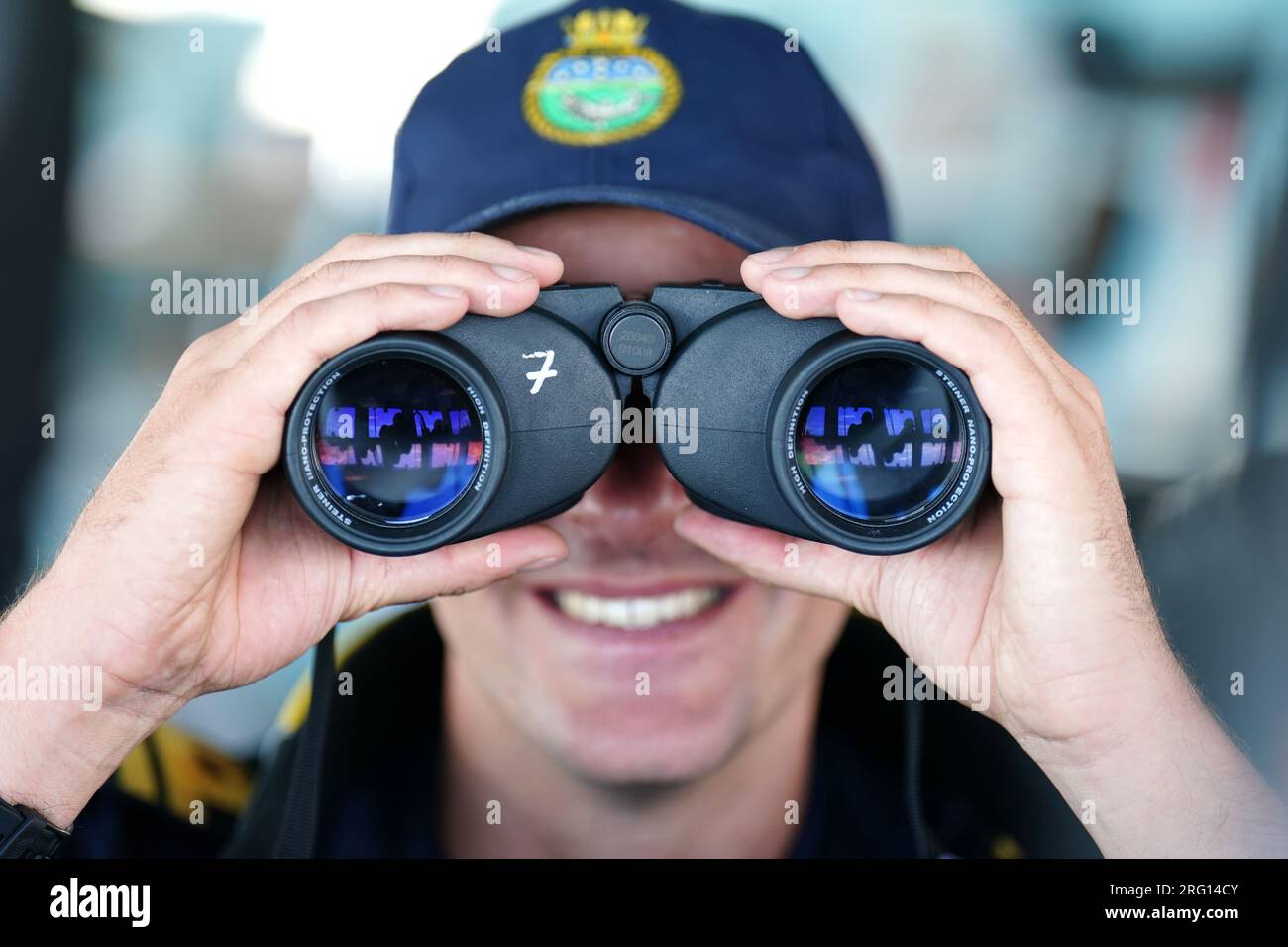 Lieutenant Sam Knight aboard HMS Spey in Brisbane, Australia ahead of ...