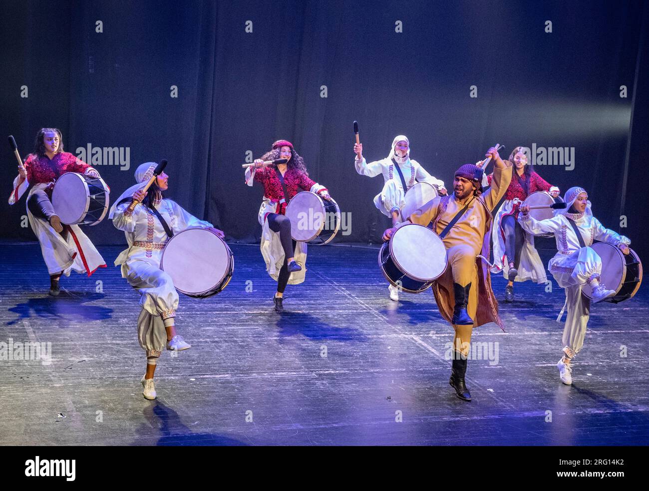 Jerusalem. 6th Aug, 2023. Dancers perform traditional dance "Dabke ...