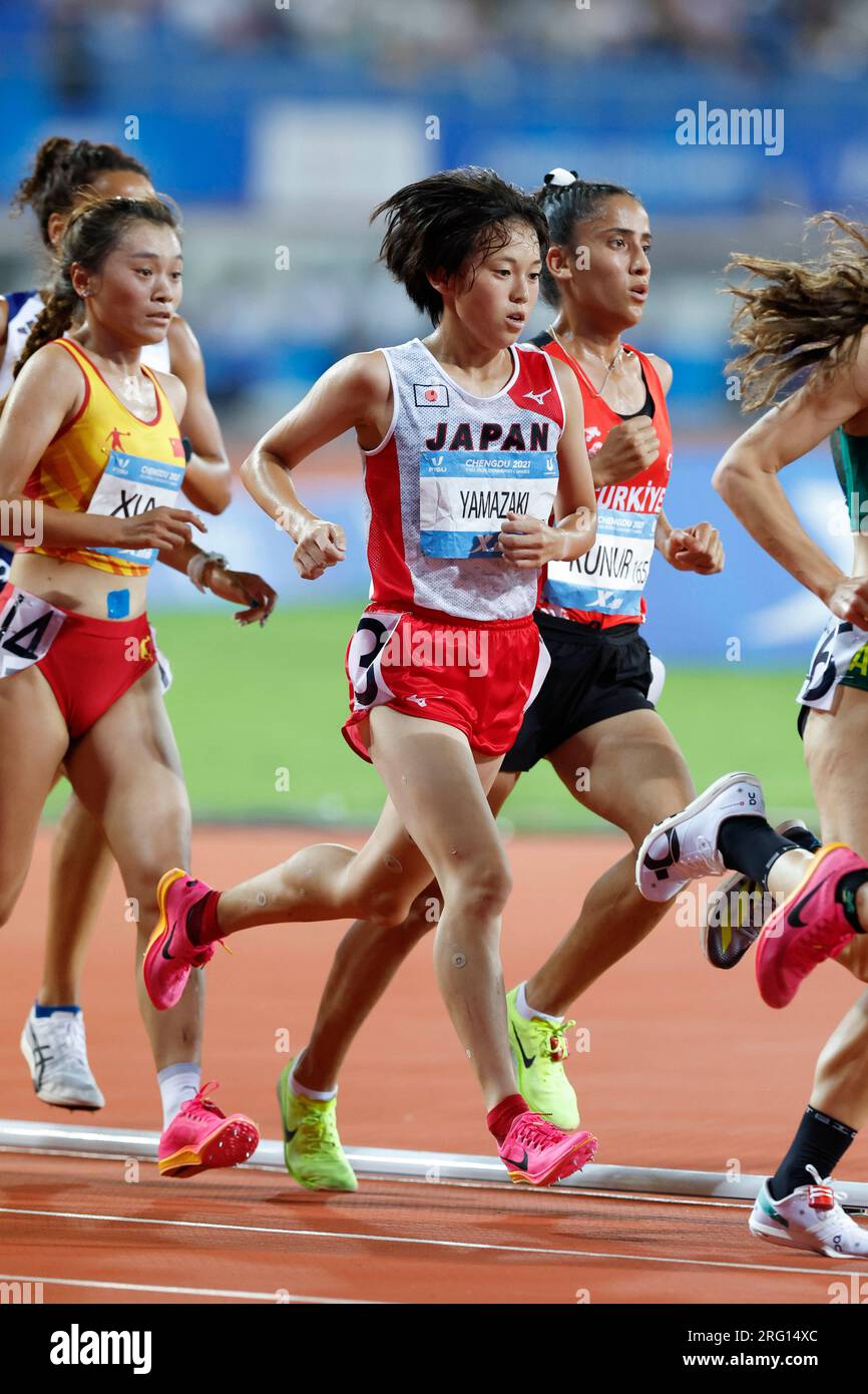 Chengdu, China. 5th Aug, 2023. Risa Yamazaki (JPN) Athletics : Women's 5000m Final during the ...