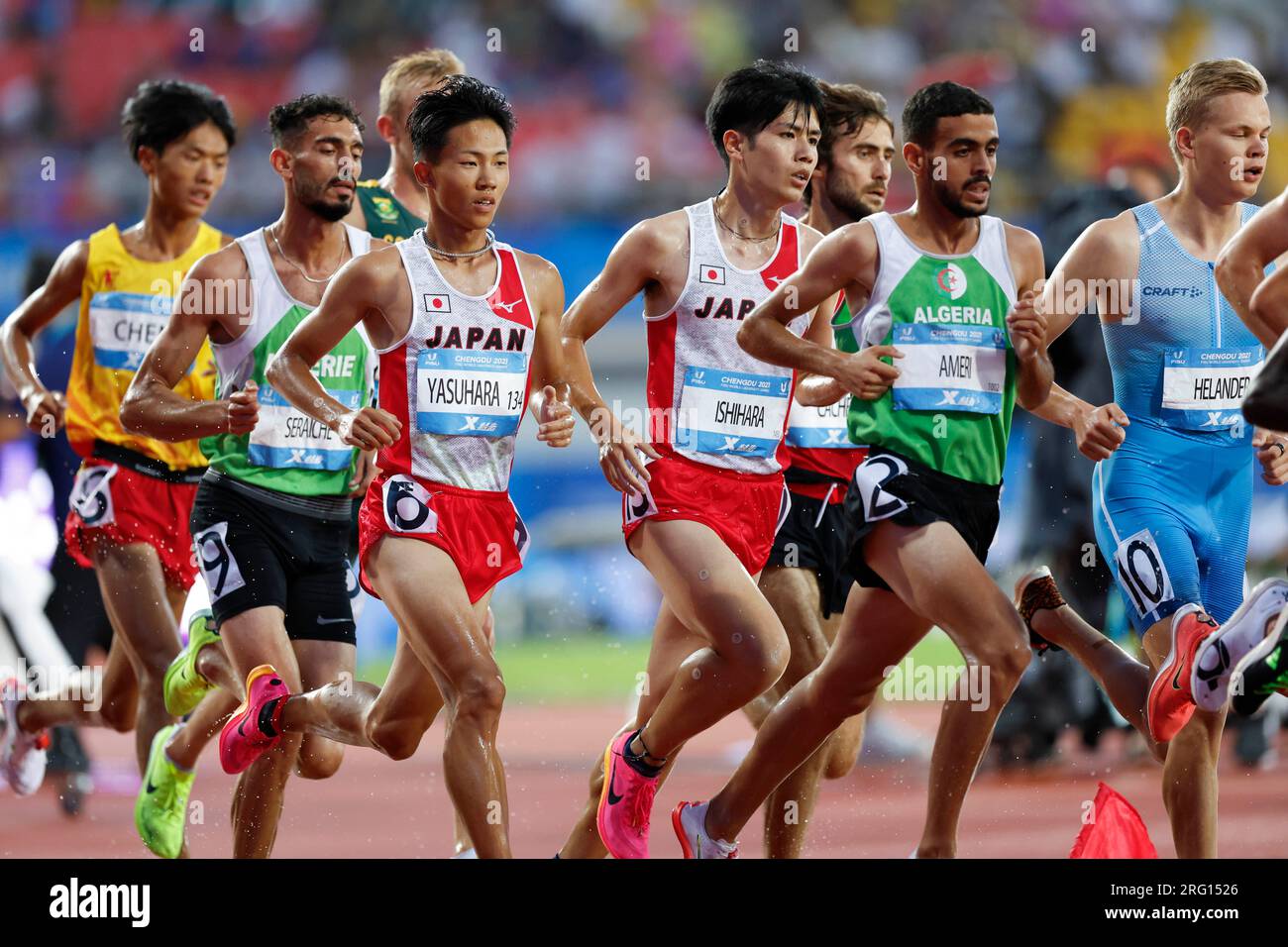 Chengdu, China. 6th Aug, 2023. (L-R) Taiyo Yasuhara, Shotaro Ishihara (JPN) Athletics : Men's ...