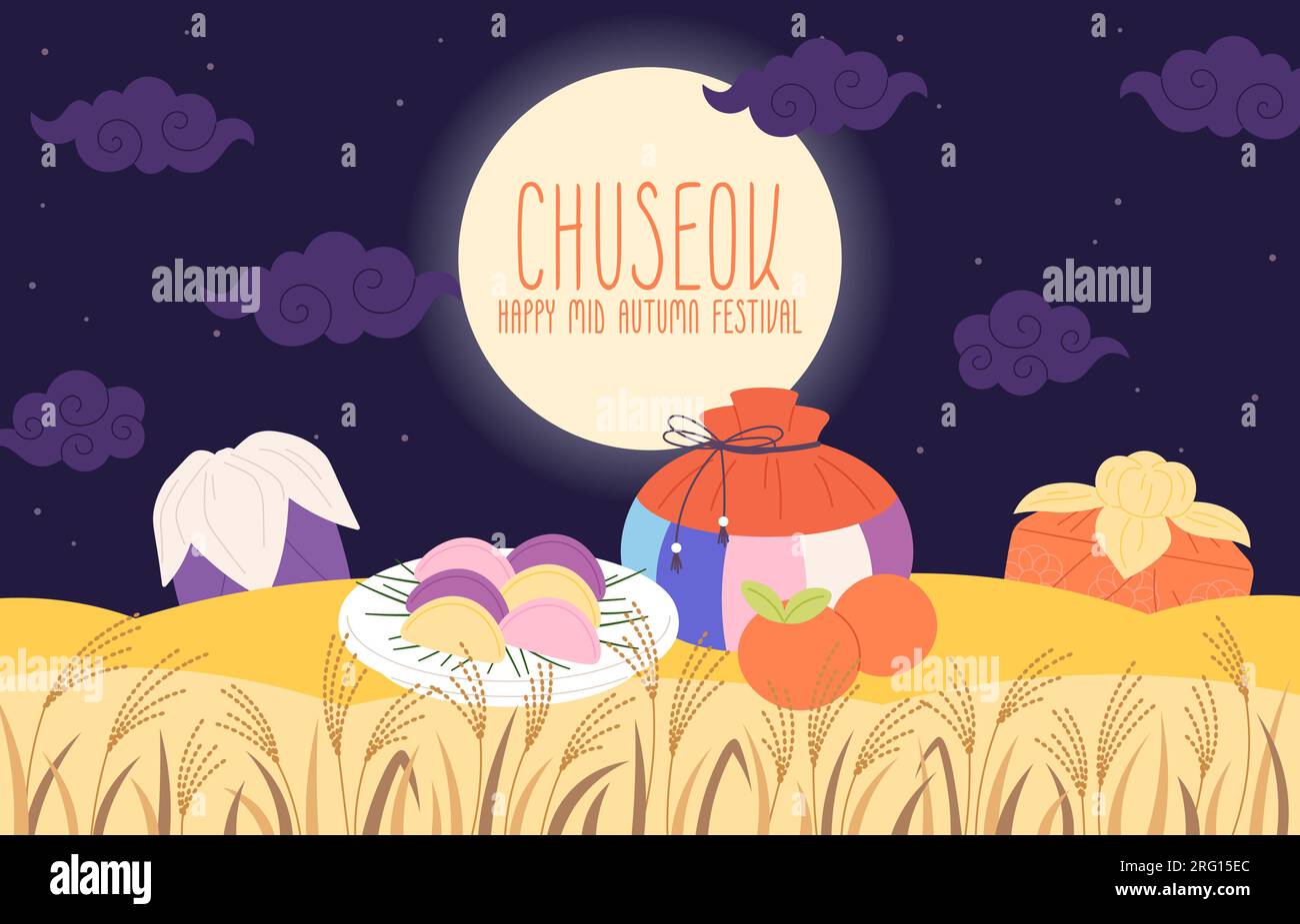Korean mid autumn chuseok festival background. Japan festive poster ...