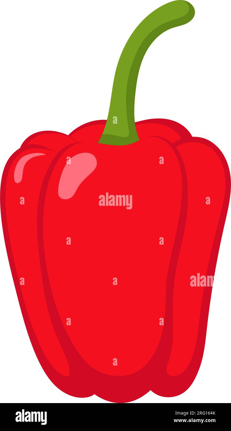 Funny cartoon pepper. Cute vegetable. Vector food illustration isolated ...